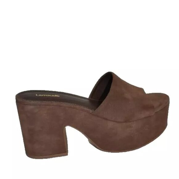 Larroude | Shoes | New Larroud Miso Suede Platform Mules 85 M Brown Suede Dd382 | Poshmark
